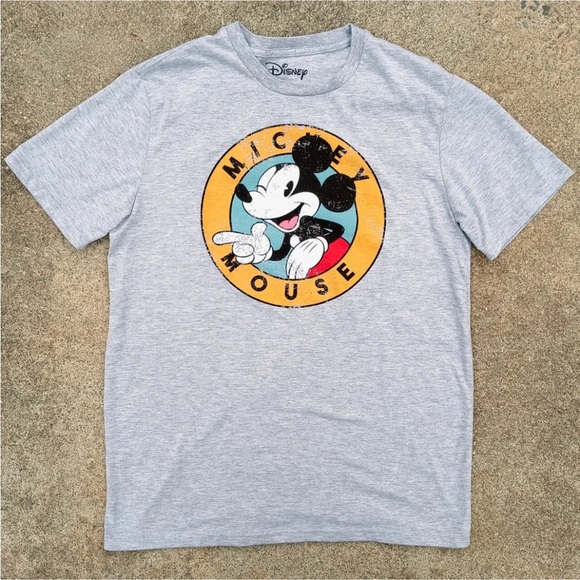 Disney | Shirts | Walt Disney Mickey Mouse Wink Retro Distressed Round ...